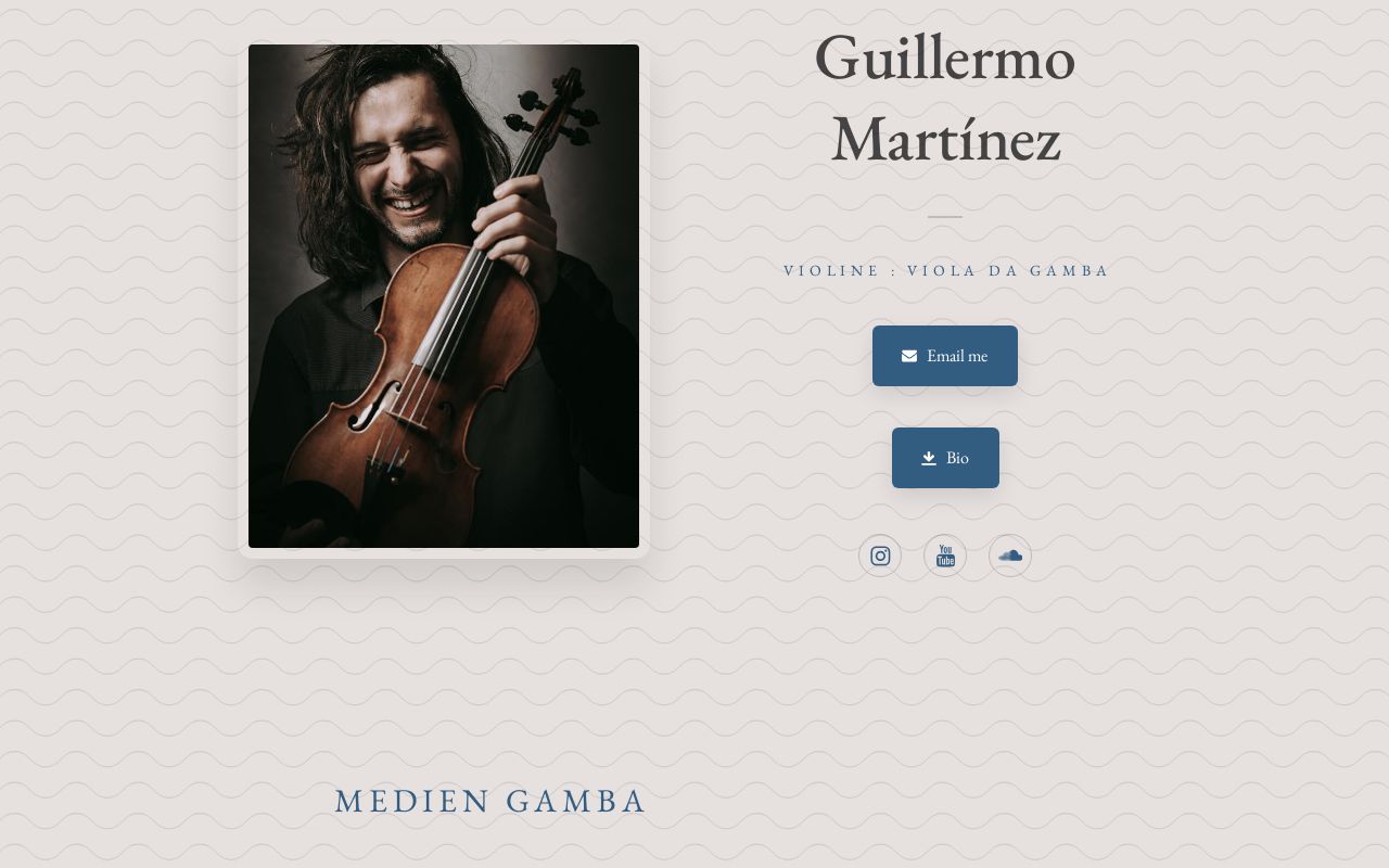 Guillermo Martinez: violinist and gambist